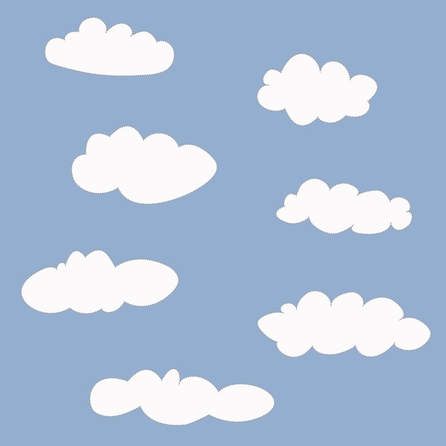 Premium Vector | Cute clouds icons set Premium Vector | Cute clouds icons set