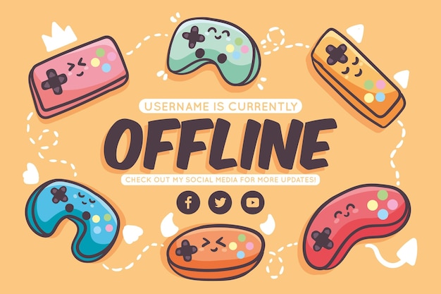 Cute offline twitch banner | Free Vector Cute offline twitch banner | Free Vector