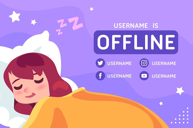 Cute offline twitch banner | Free Vector Cute offline twitch banner | Free Vector