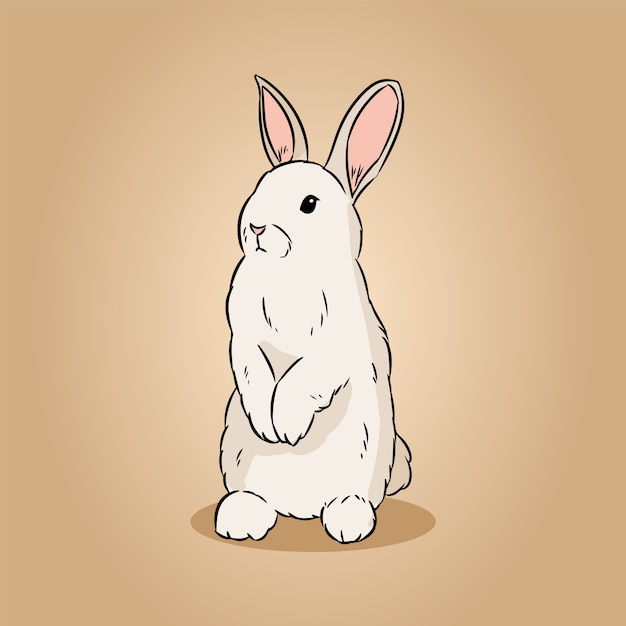 Premium Vector | Cute rabbit hand drawn lineart doodle image Premium Vector | Cute rabbit hand drawn lineart doodle image