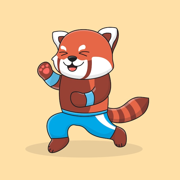 Premium Vector | Cute red panda working out Premium Vector | Cute red panda working out