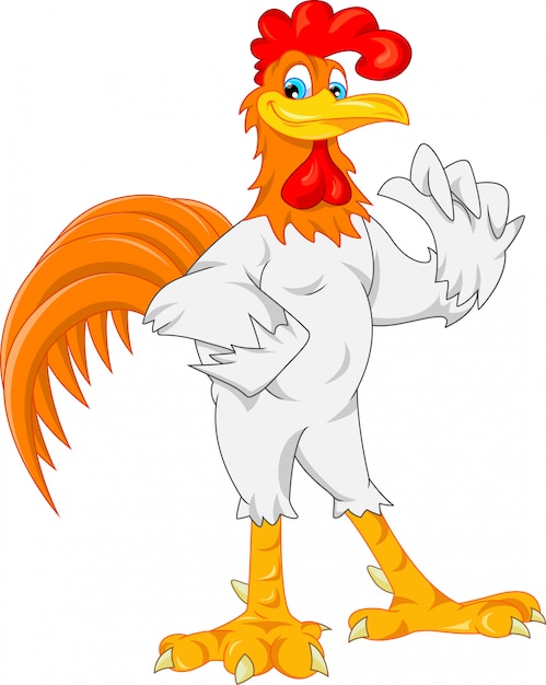 Premium Vector Cute Rooster Cartoon