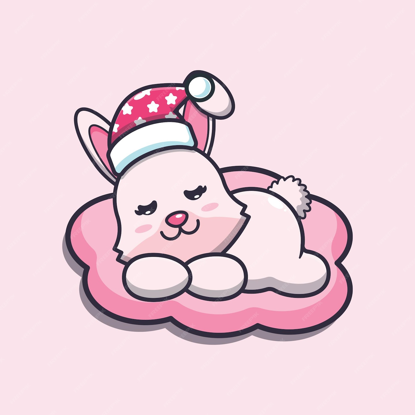 Premium Vector | Cute sleeping bunny rabbit cartoon mascot illustration Premium Vector | Cute sleeping bunny rabbit cartoon mascot illustration