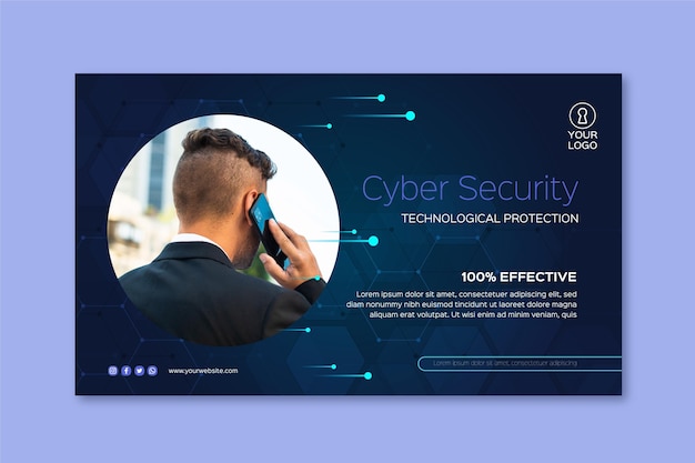 Free Vector | Cyber security banner template Free Vector | Cyber security banner template