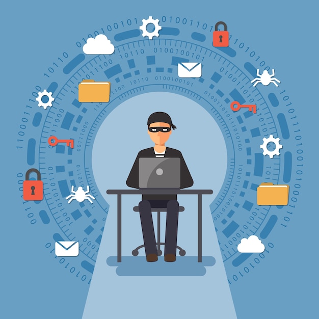 Premium Vector | Cyber thief Premium Vector | Cyber thief