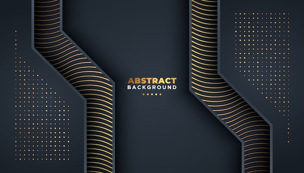 Premium Vector Dark Abstract Background With Overlap Layers Luxury