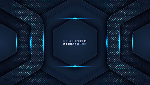 Premium Vector Dark Abstract Background With Overlap Layers