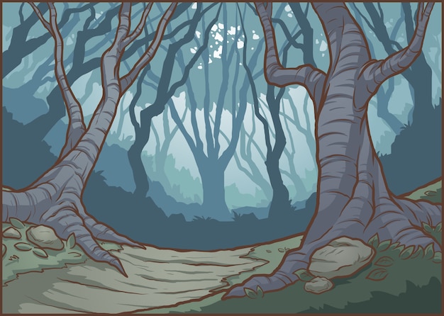 Premium Vector | Dark forest illustration Premium Vector | Dark forest illustration