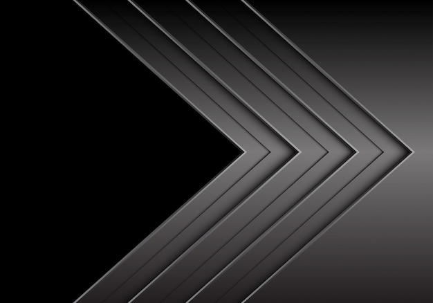 Premium Vector Dark Grey Metallic Arrow Direction Overlap With Black Blank Space Background