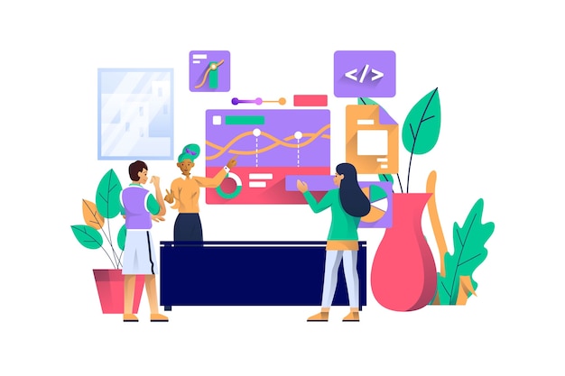 Premium Vector | Data analysis concept illustration Premium Vector | Data analysis concept illustration
