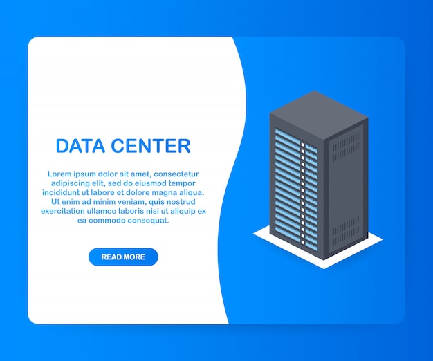 Premium Vector Data Center Cloud Connection Hosting Server Computer Information Database