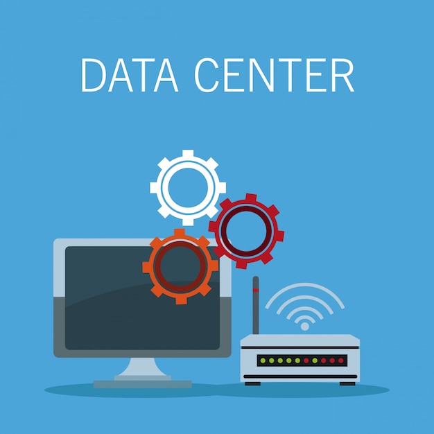Premium Vector | Data center technology icons Premium Vector | Data center technology icons