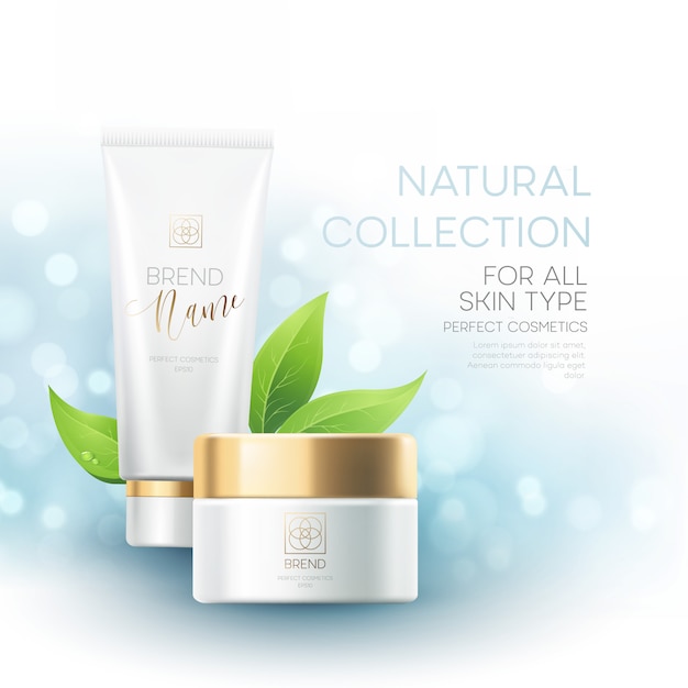 Premium Vector | Design cosmetics product advertising. Premium Vector | Design cosmetics product advertising.
