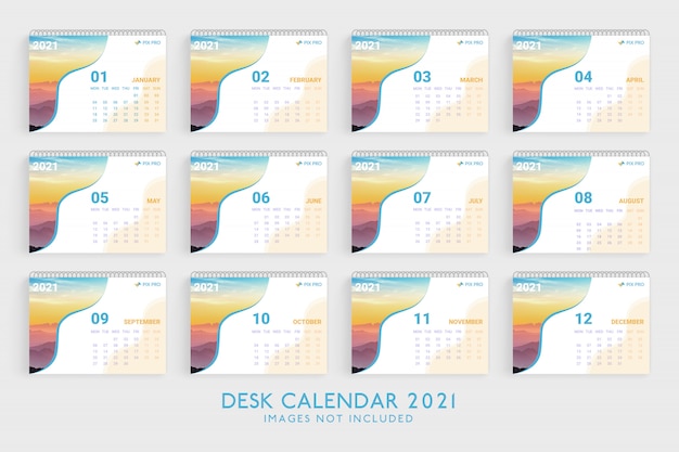 Premium Vector | Desk calendar 2021 template premium Premium Vector | Desk calendar 2021 template premium