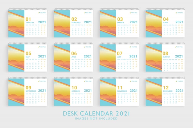 Premium Vector | Desk calendar 2021 template premium Premium Vector | Desk calendar 2021 template premium
