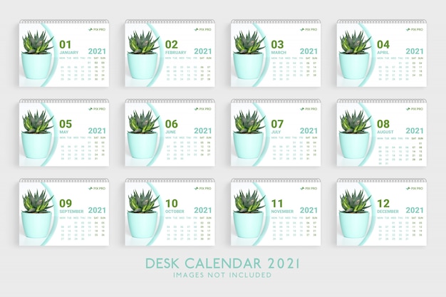 Premium Vector | Desk calendar 2021 template premium Premium Vector | Desk calendar 2021 template premium
