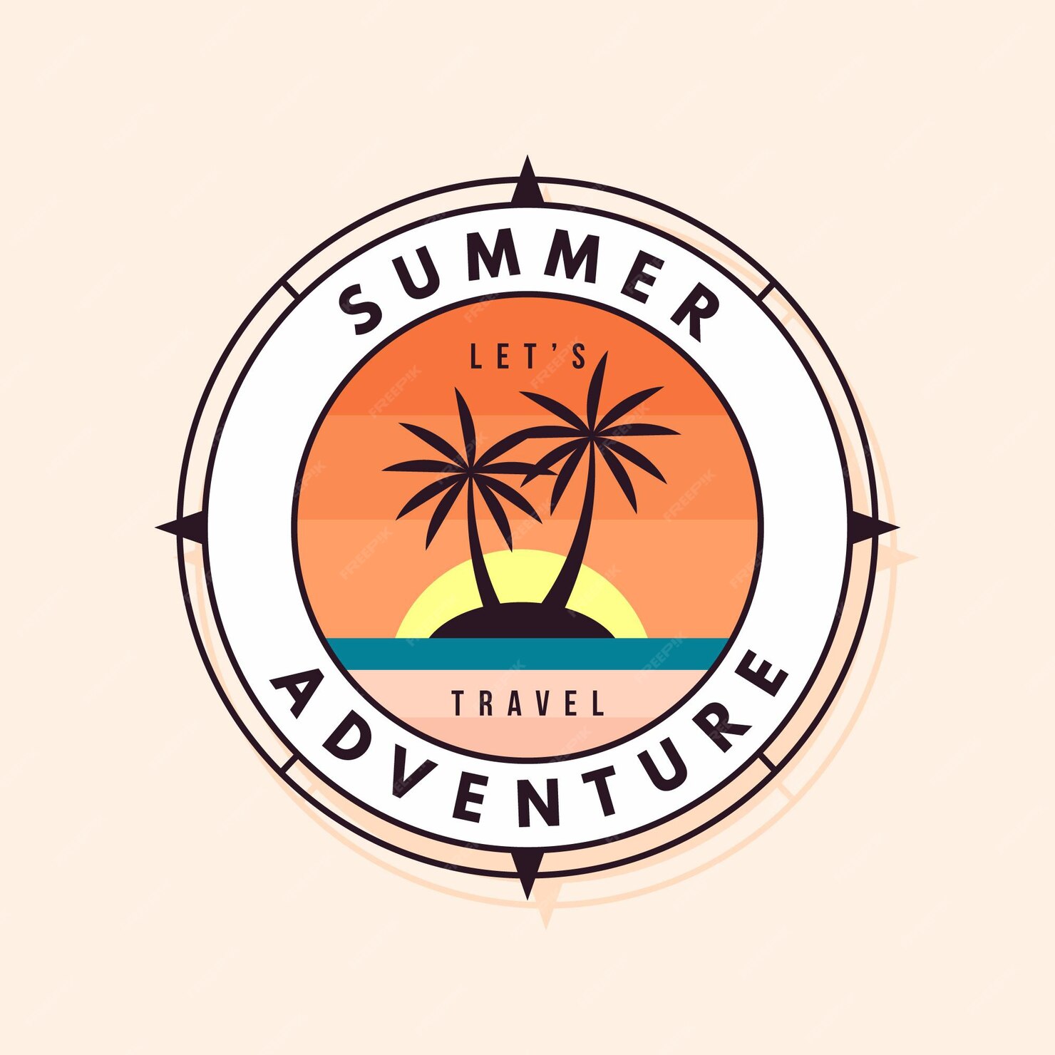 Premium Vector | Detailed travel logo Premium Vector | Detailed travel logo