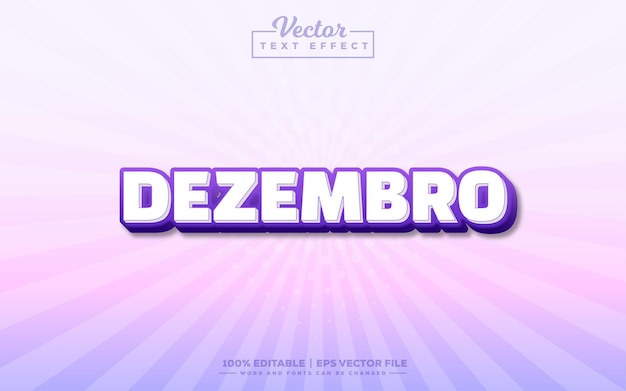 Premium Vector | Dezembro editable 3d text effect design Premium Vector | Dezembro editable 3d text effect design