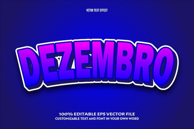 Premium Vector | Dezembro editable text effect 3d emboss modern style Premium Vector | Dezembro editable text effect 3d emboss modern style