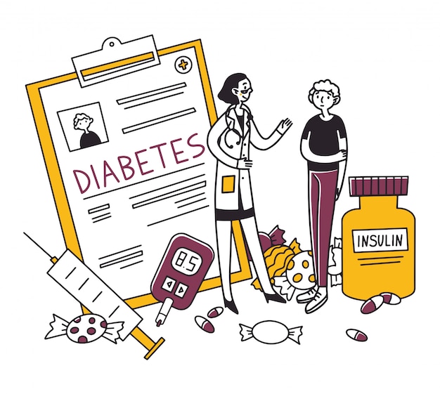 Premium Vector | Diabetes patient diagnostic Premium Vector | Diabetes patient diagnostic