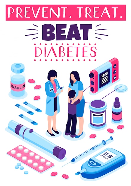 Diabetes Prevention Treatment Poster Vector Free Download