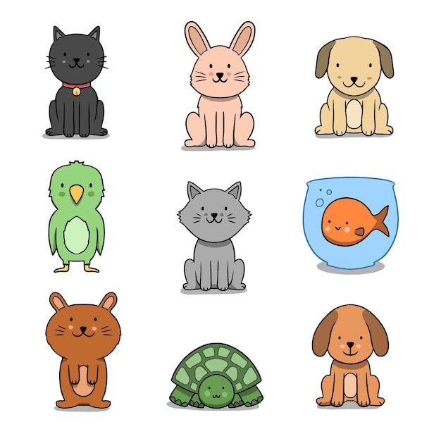 Premium Vector | Different pets concept Premium Vector | Different pets concept