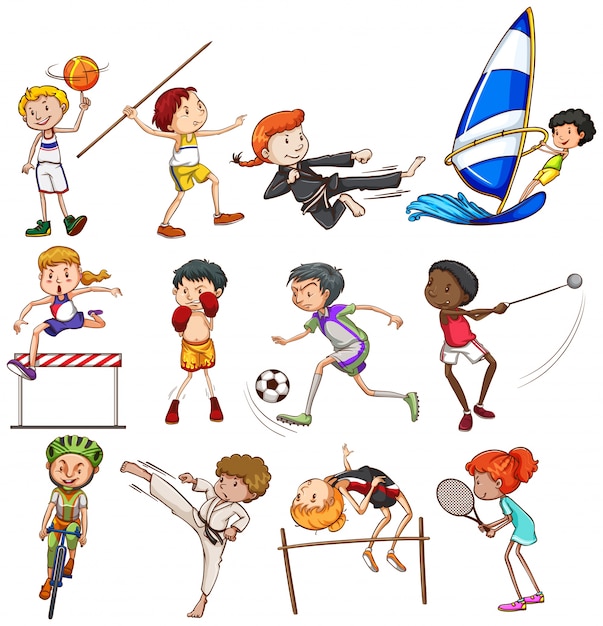 Free Vector | Different types of sports played by people Free Vector | Different types of sports played by people