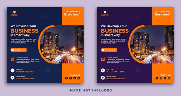 Premium Vector | Digital marketing agency, square social media banner ... Premium Vector | Digital marketing agency, square social media banner ...
