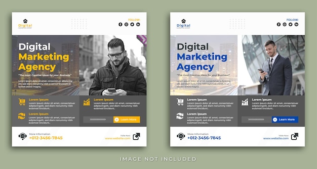 Premium Vector | Digital marketing agency, square social media banner ... Premium Vector | Digital marketing agency, square social media banner ...