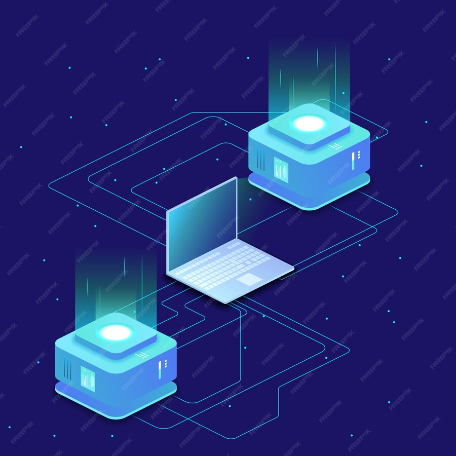 Premium Vector | Digital science , server room, cloud storage, data ...