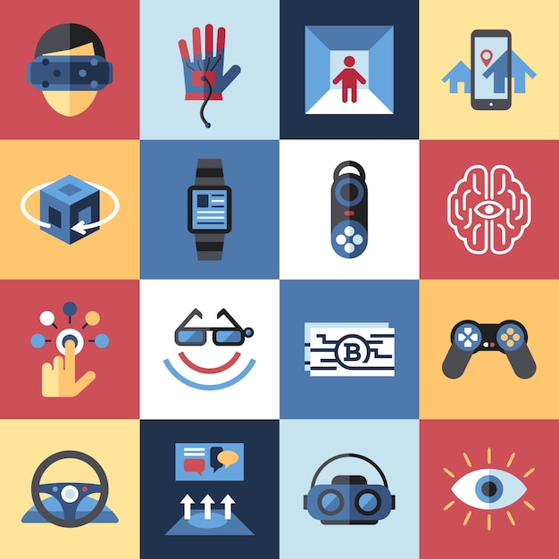 Premium Vector | Digital vector virtual augmented reality set ... Premium Vector | Digital vector virtual augmented reality set ...