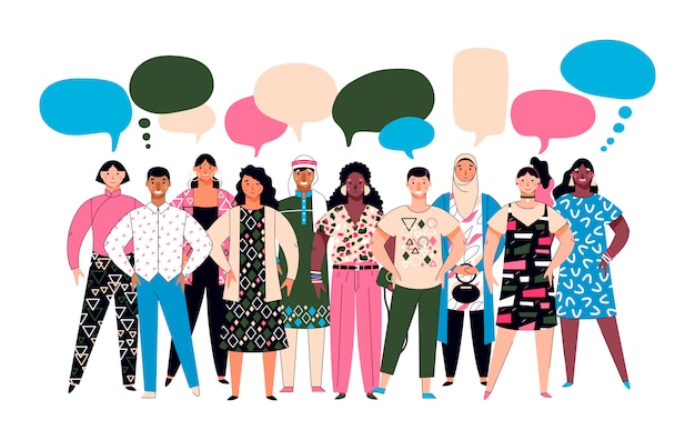 Premium Vector | Diversity crowd - diverse group of cartoon people with ... Premium Vector | Diversity crowd - diverse group of cartoon people with ...