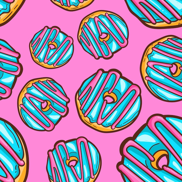 Premium Vector | Donuts seamless pattern vector illustration Premium Vector | Donuts seamless pattern vector illustration