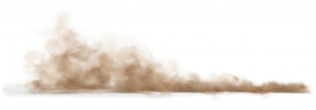 Dust Sand Cloud On A Dusty Road From A Car Premium Vector