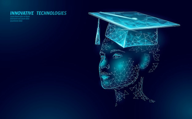 Premium Vector | E-learning distance graduate certificate female concept Premium Vector | E-learning distance graduate certificate female concept
