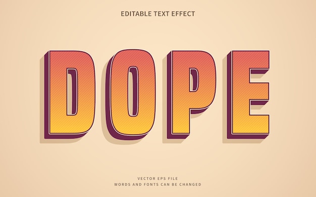 Premium Vector | Editable 3d dope retro text effect Premium Vector | Editable 3d dope retro text effect