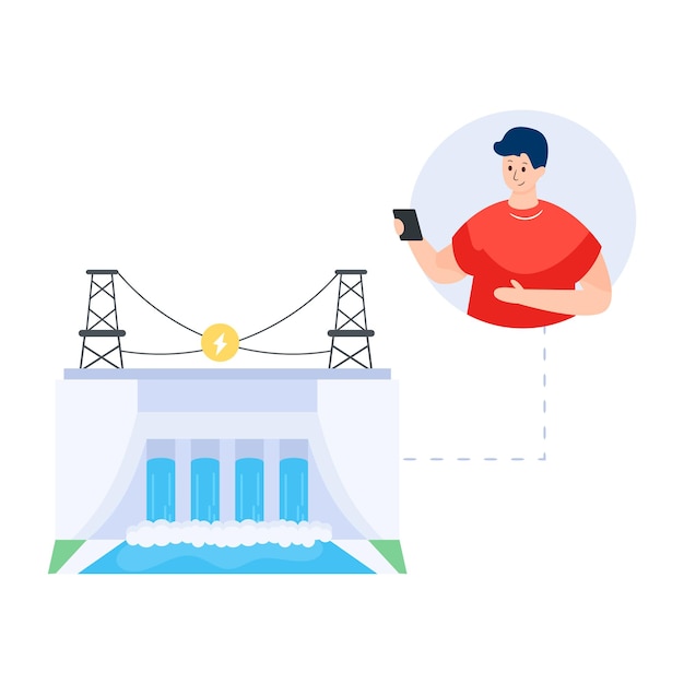 Premium Vector | Editable flat design of nuclear energy illustration Premium Vector | Editable flat design of nuclear energy illustration