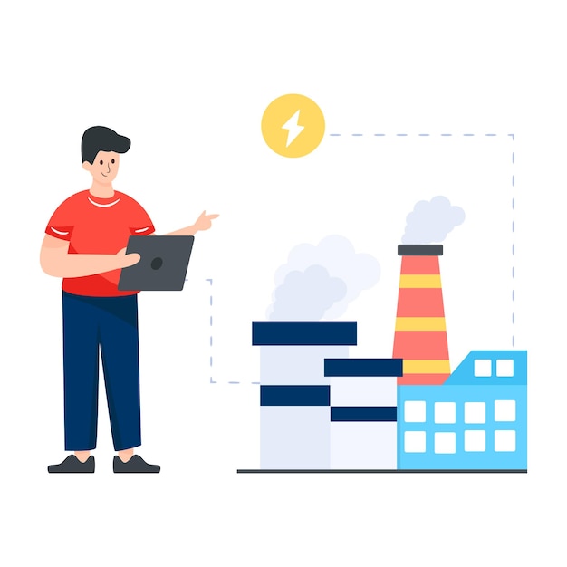 Premium Vector | Editable flat design of nuclear energy illustration Premium Vector | Editable flat design of nuclear energy illustration