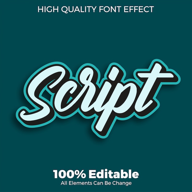 Editable font effect script text | Premium Vector Editable font effect script text | Premium Vector