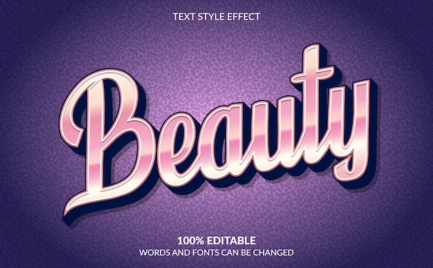 Premium Vector Editable Text Effect Beauty Text Style