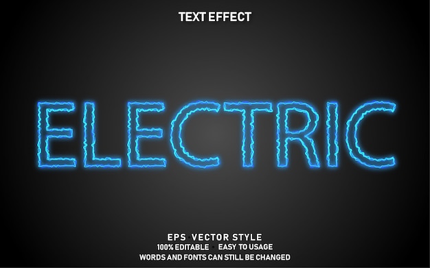 Premium Vector | Editable text effect electric Premium Vector | Editable text effect electric