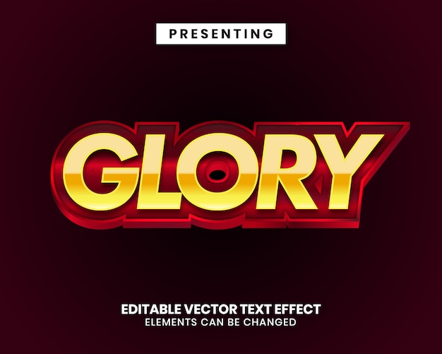 Premium Vector | Editable text effect - glory shiny metal style Premium Vector | Editable text effect - glory shiny metal style