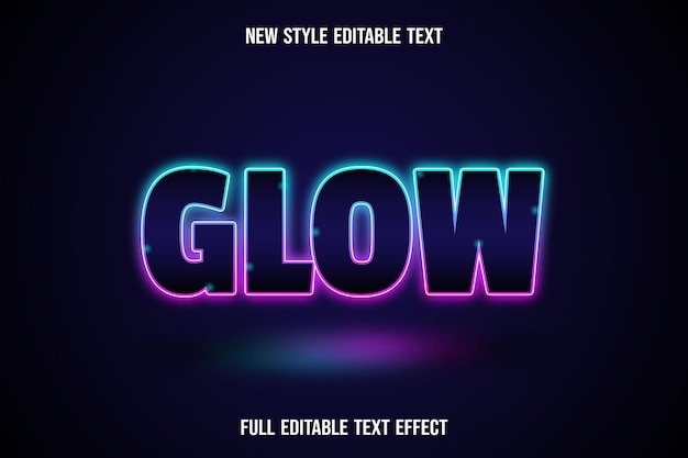 Premium Vector Editable Text Effect Glow Color Blue And Pink
