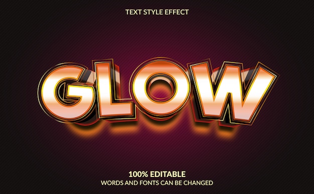 Premium Vector Editable Text Effect Glow Text Style