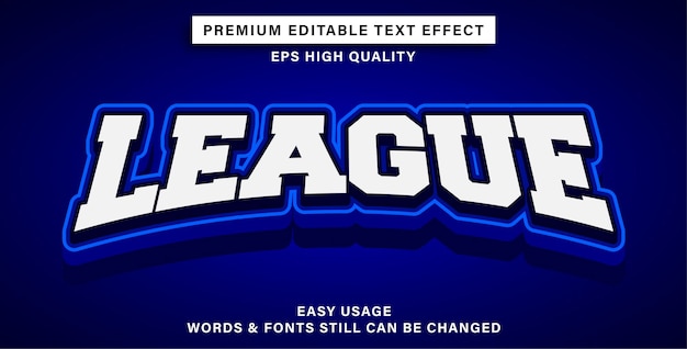 Premium Vector | Editable text effect league Premium Vector | Editable text effect league