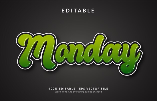 Premium Vector | Editable text effect, monday text effect template Premium Vector | Editable text effect, monday text effect template
