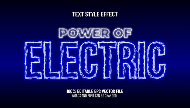 Premium Vector | Editable text effect power of electric style Premium Vector | Editable text effect power of electric style