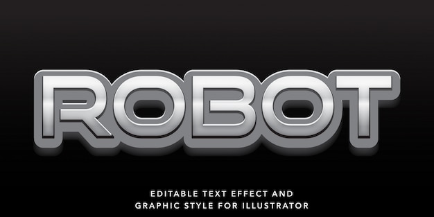 Premium Vector | Editable text effect silver robot style Premium Vector | Editable text effect silver robot style