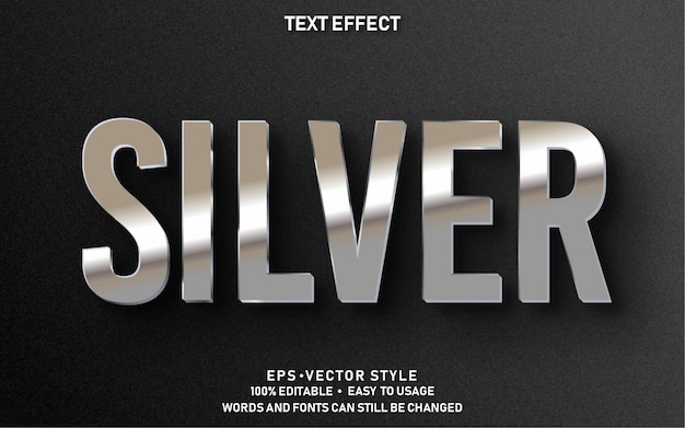 Premium Vector Editable Text Effect Silver