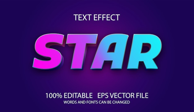 Premium Vector | Editable text effect star template Premium Vector | Editable text effect star template